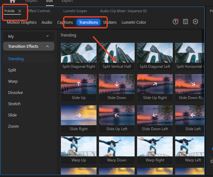 Basic Pr Transition Tutorial + PrAide: Four Commonly Used Transitions ...